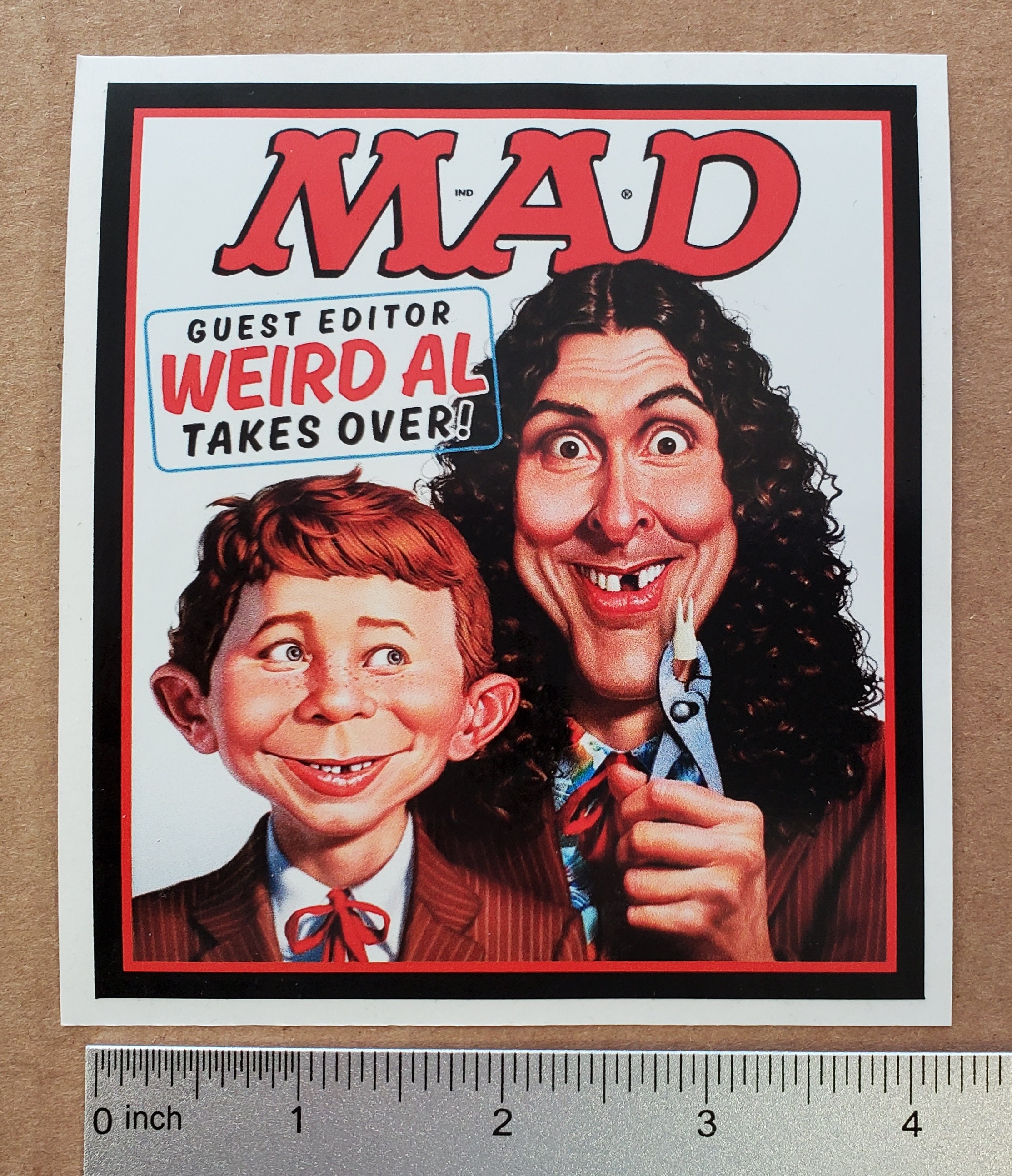 4.5" Funny MAD Magazine Weird Al Yankovic Cover Sticker. Alfred E ...