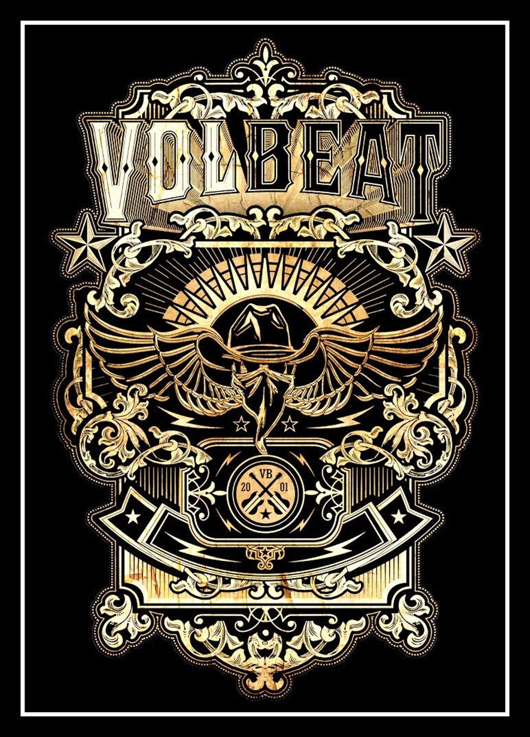 RARE! 4.75" VOLBEAT Bandit Vinyl Sticker. Metal Decal for Car, Guitar ...