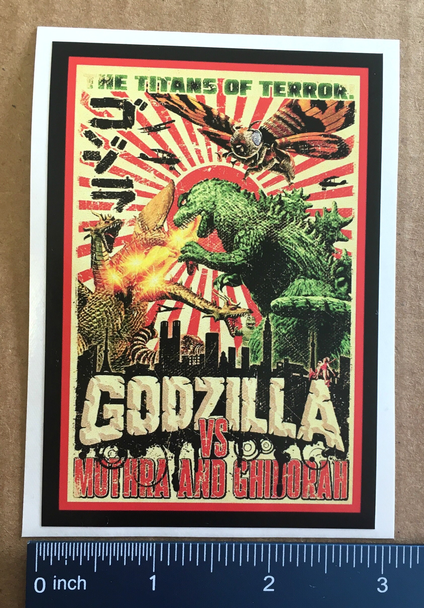 4.25 Godzilla Mothra vinyl sticker. Classic movie | Etsy
