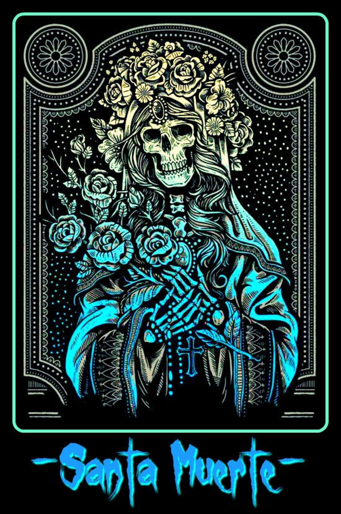 4.75" Santa Muerte Vinyl Sticker. Grim Reaper, Catholic Angel of Death ...