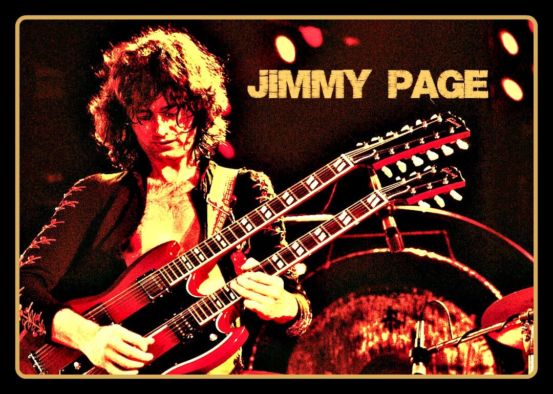 4.75" Guitar Legend JIMMY PAGE Vinyl Sticker. Led Zeppelin Classic Rock ...
