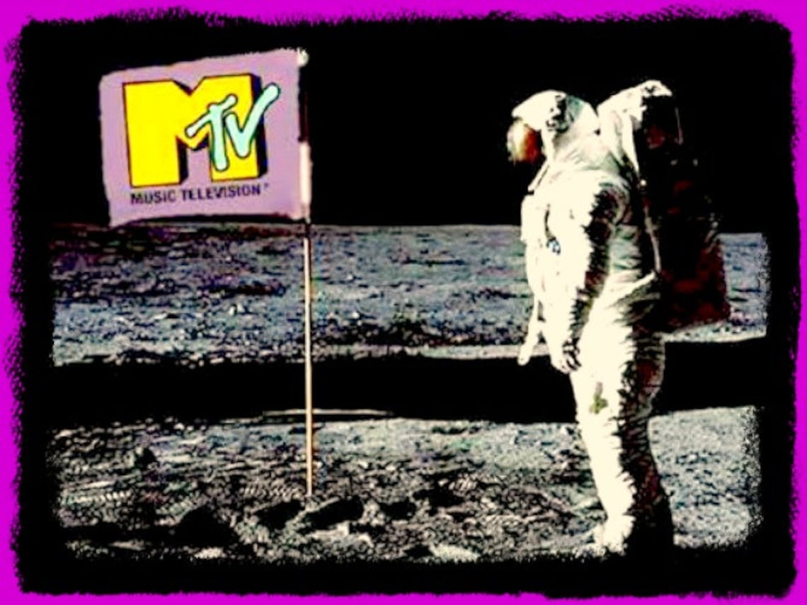 4.5 Classic MTV Moon Landing vinyl sticker. | Etsy