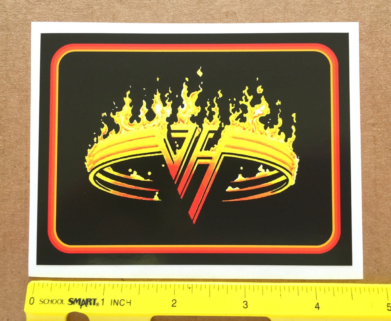 4.5" Van Halen Flames Vinyl Sticker. Classic Rock / Metal Guitar Decal ...