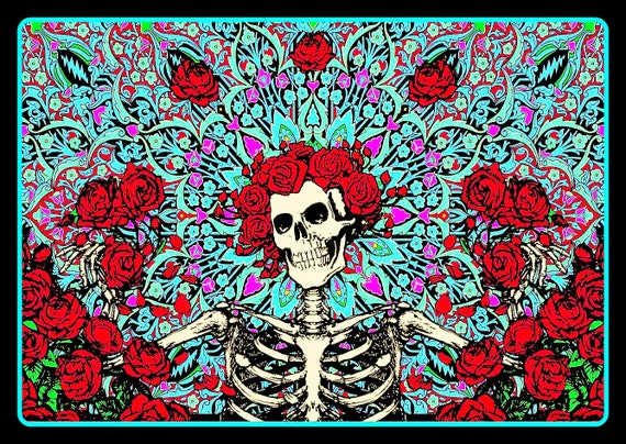 4.75 Grateful Dead Skeleton & Roses Mandala Vinyl - Etsy