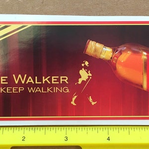 6.5" Johnnie Walker Logo Vinyl Sticker. Quality Scotch Decal for Bar ...