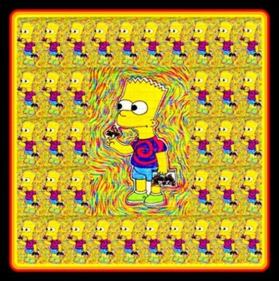 4 Psychedelic Bart Blotter Vinyl Sticker. Mushroom LSD - Etsy