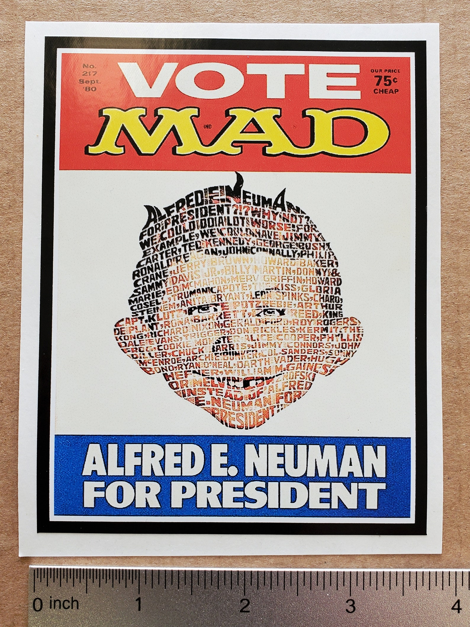 4.75 Funny VOTE MAD Magazine Cover Sticker. Alfred E. | Etsy