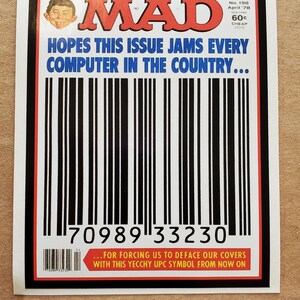 4.5" Funny Computer Jamming Bar Code MAD Magazine Cover Sticker. Decal ...