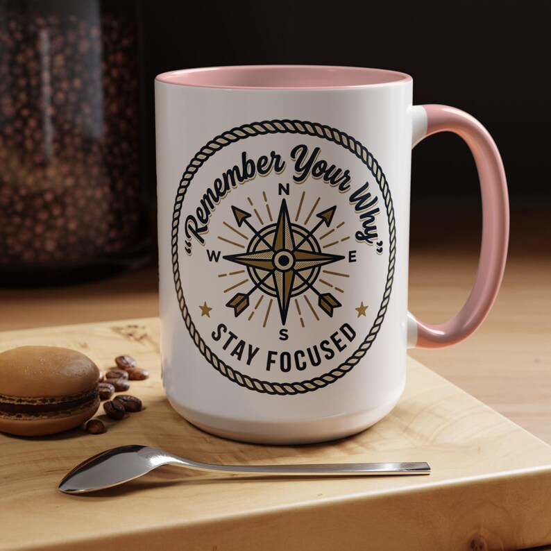 Motivational Compass Mug – Remember Your Why, Stay Focused Coffee Cup ...