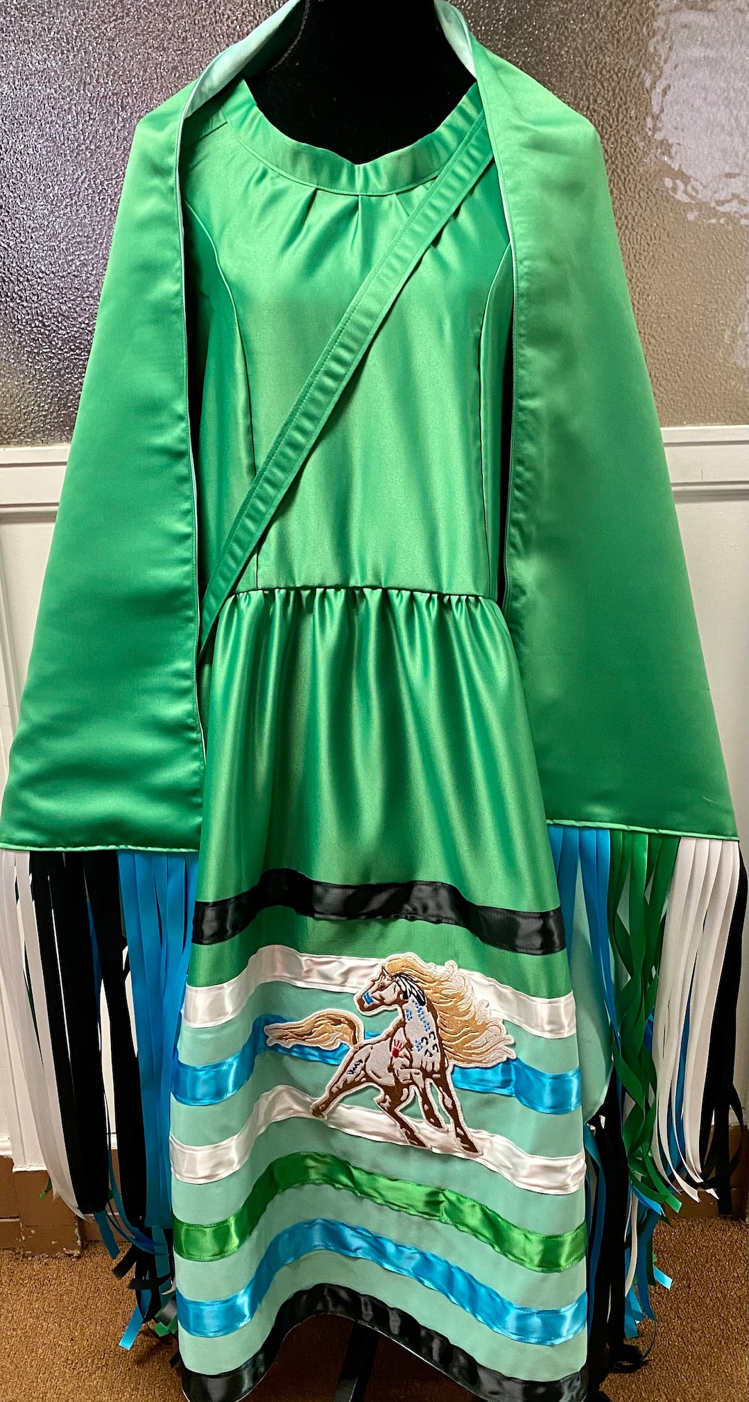 Painted Pony Ribbon Dress and Shawl Set -pick Your Own Colors - Etsy