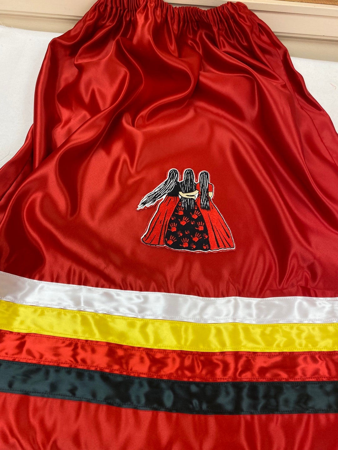 Embroidered MMIW Red Ribbon Skirt - Etsy