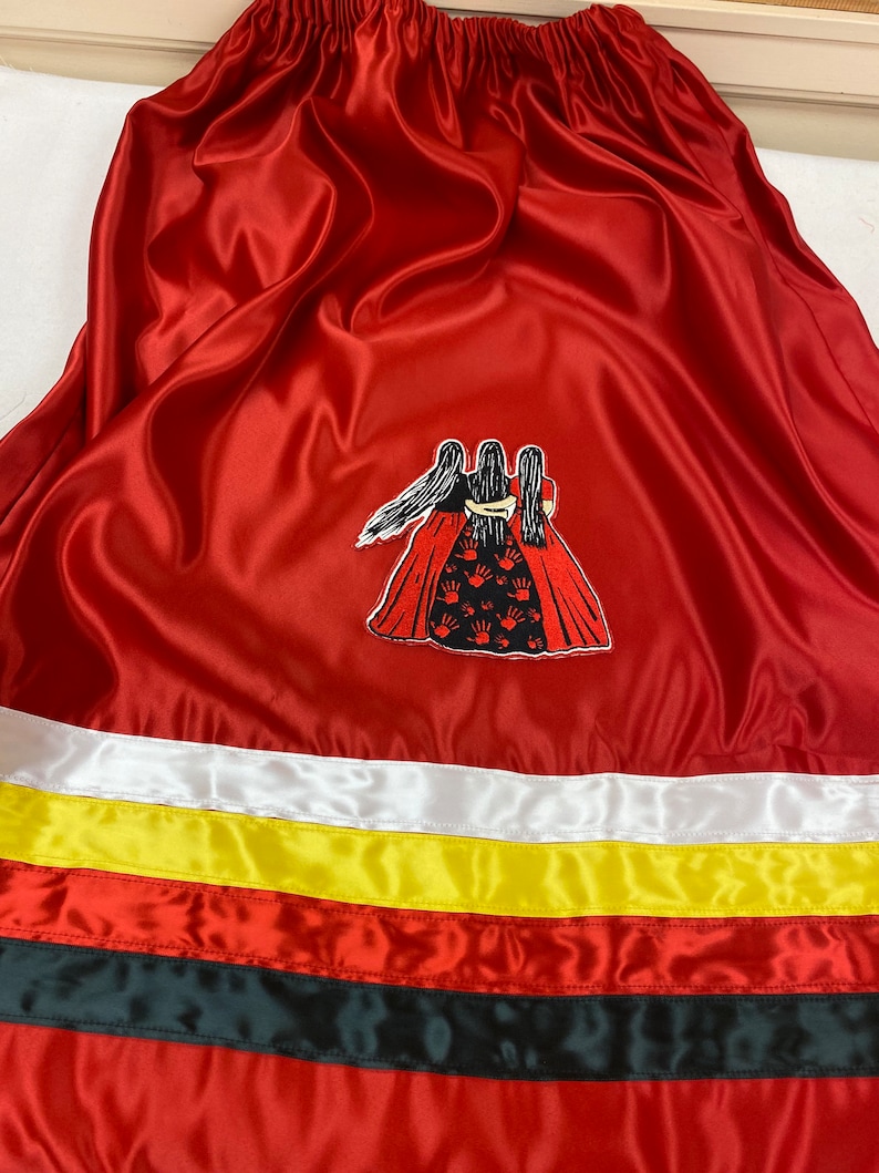 Embroidered MMIW Red Ribbon Skirt - Etsy