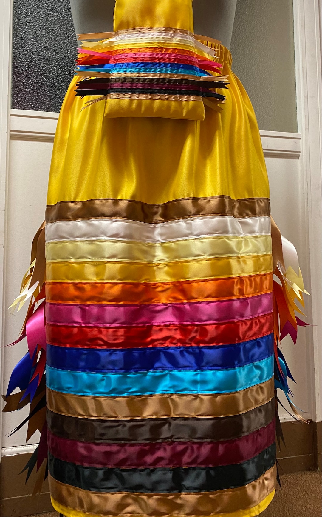 Gold Fabric Ribbon Skirt - Etsy