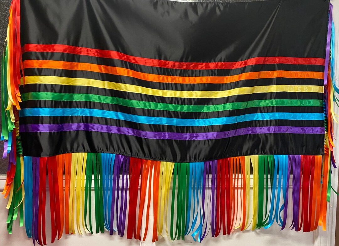 Rainbow Ribbon Shawl - Etsy