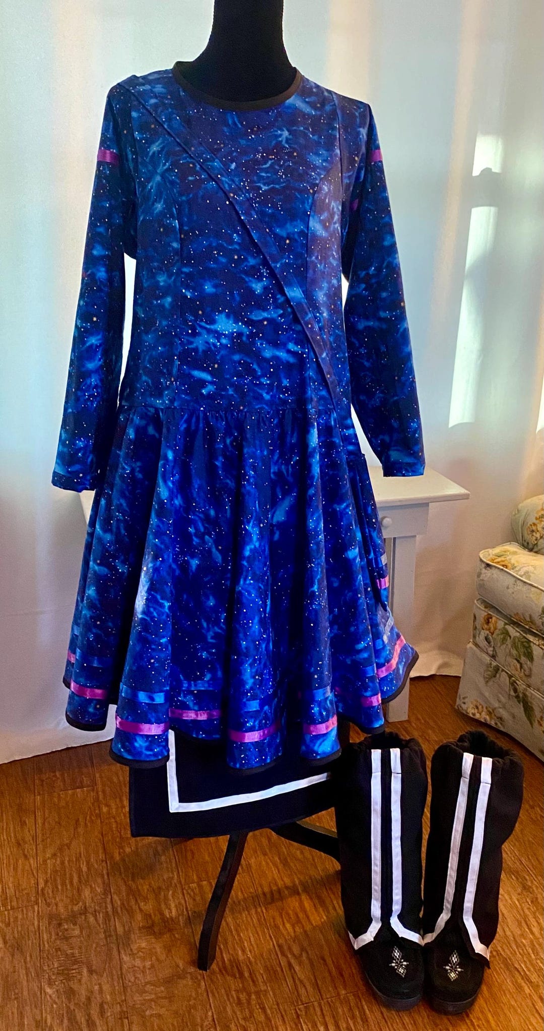 Haudenosaunee Smoke Dance Ribbon Skirt With Over-dress Set (boots Not ...