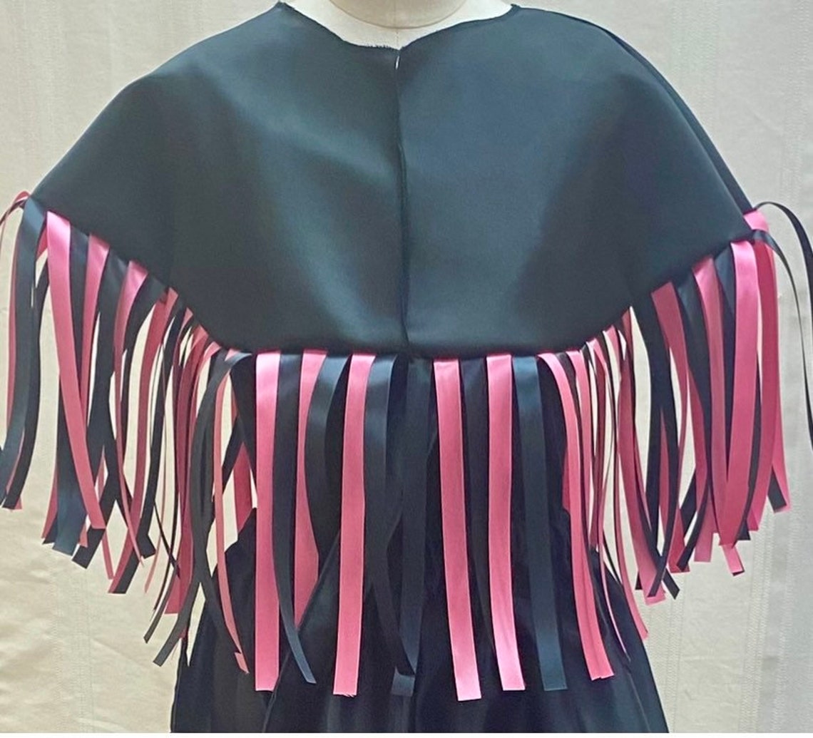 Black and Pink Ribbon Cape Bib - Etsy
