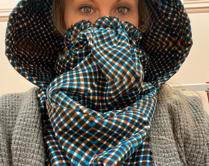 Linen Scarf Hood Face Shield, Infinity Cowl, Adult Size - Etsy Canada