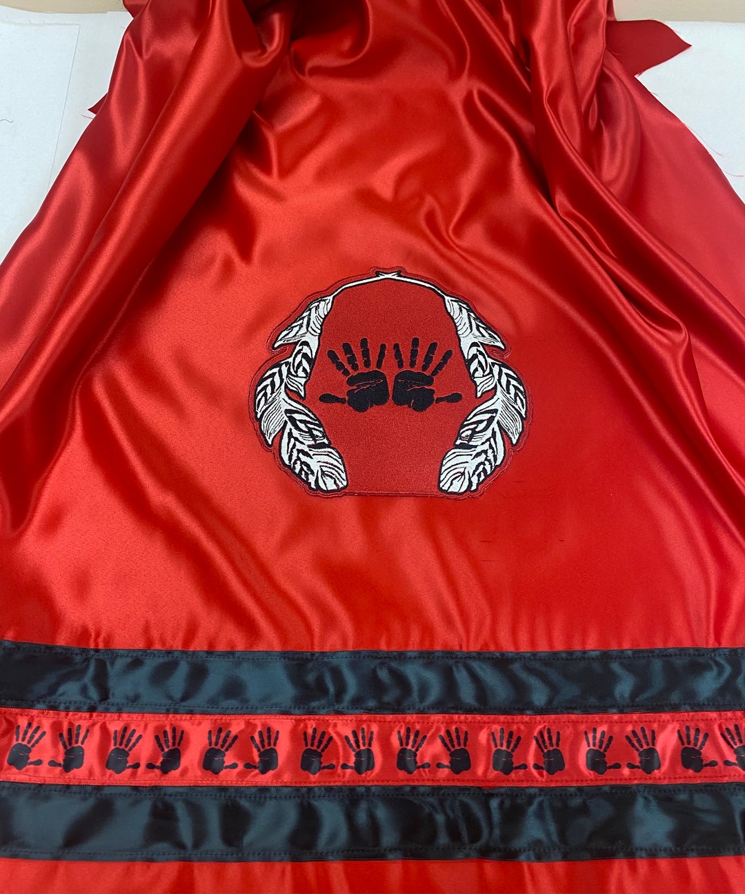 2 Feather Embroidered MMIW Ribbon Skirt - Etsy