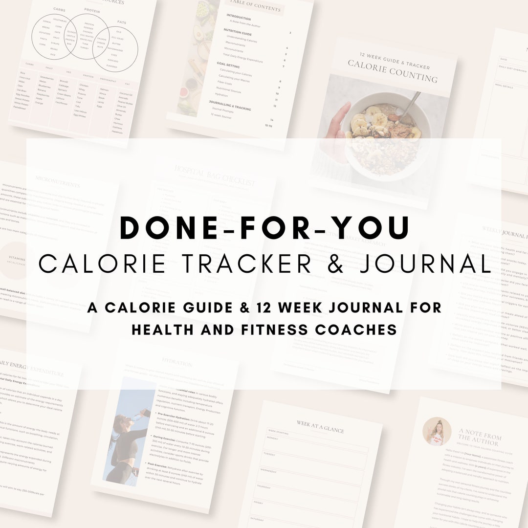 12 Week Calorie Tracker & Journal for Health and Fitness Coaches| Done ...
