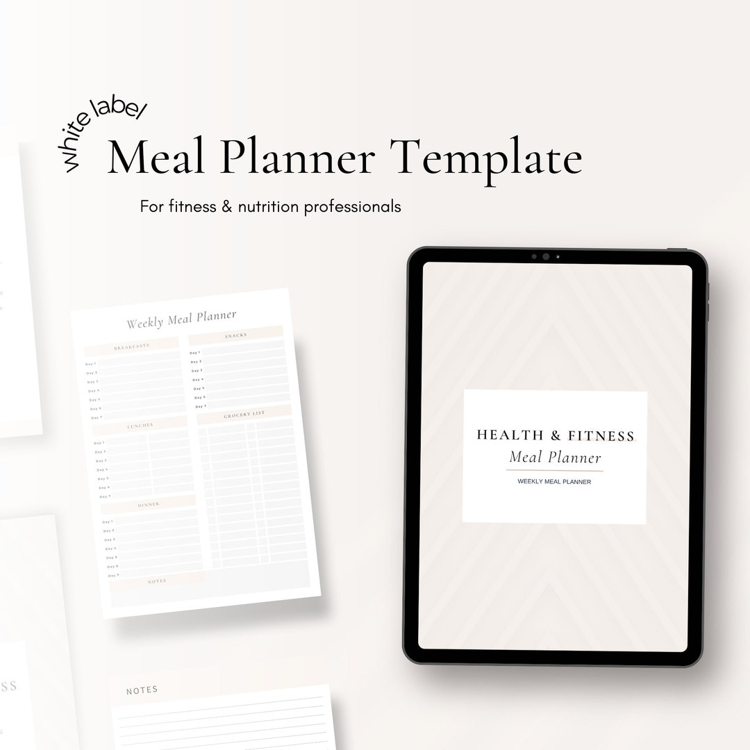 White Label | Meal Planner | Weekly Meal Planner Template | Weekly Diet ...