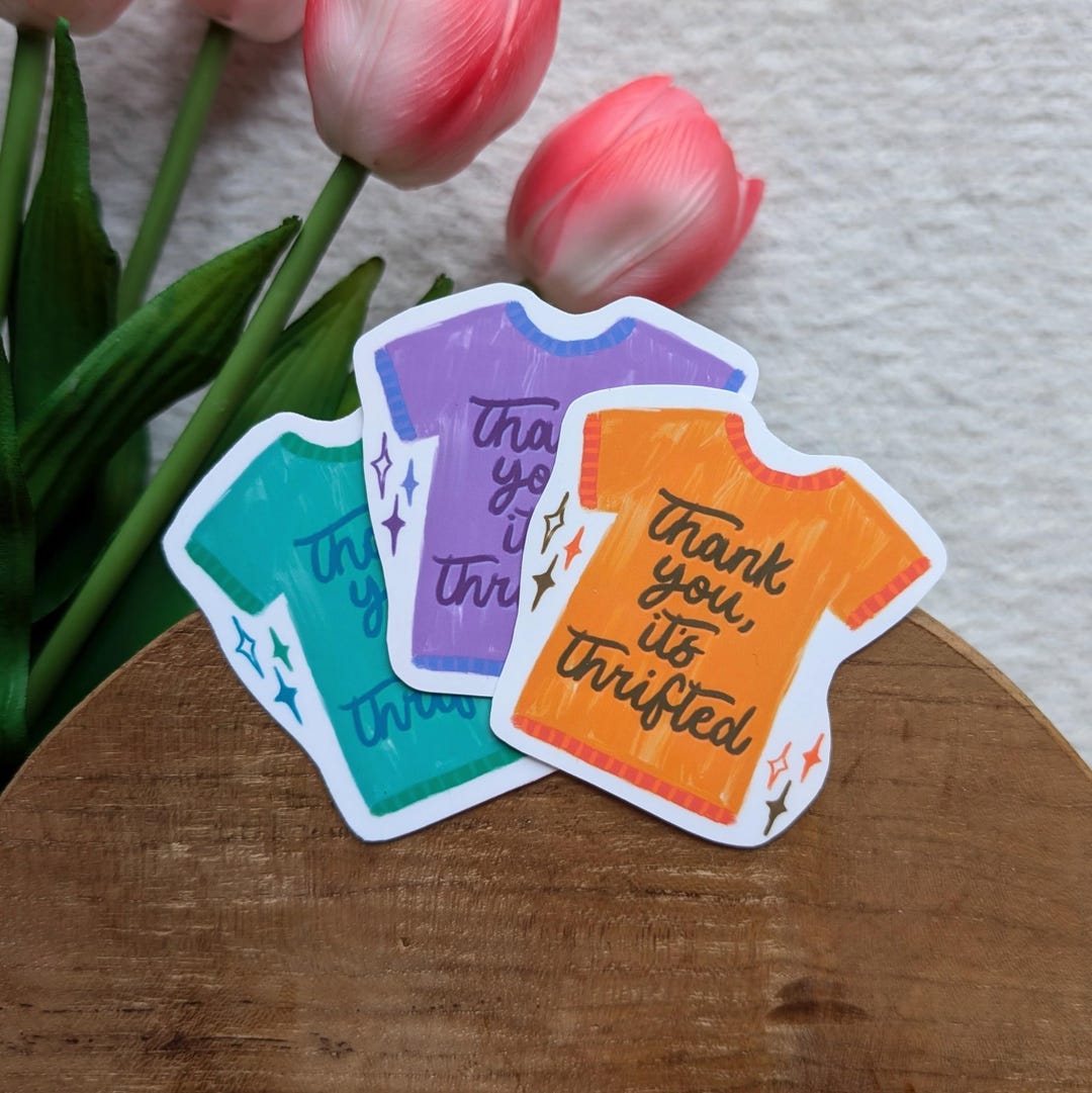 Thank You, It's Thrifted Sticker - Etsy