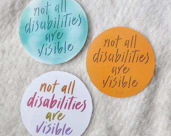 Not All Disabilities Are Visible Sticker Vinyl Car Decal Disabled ...
