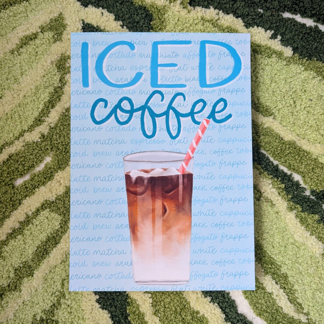 Iced Coffee Art Print | Handmade - Etsy