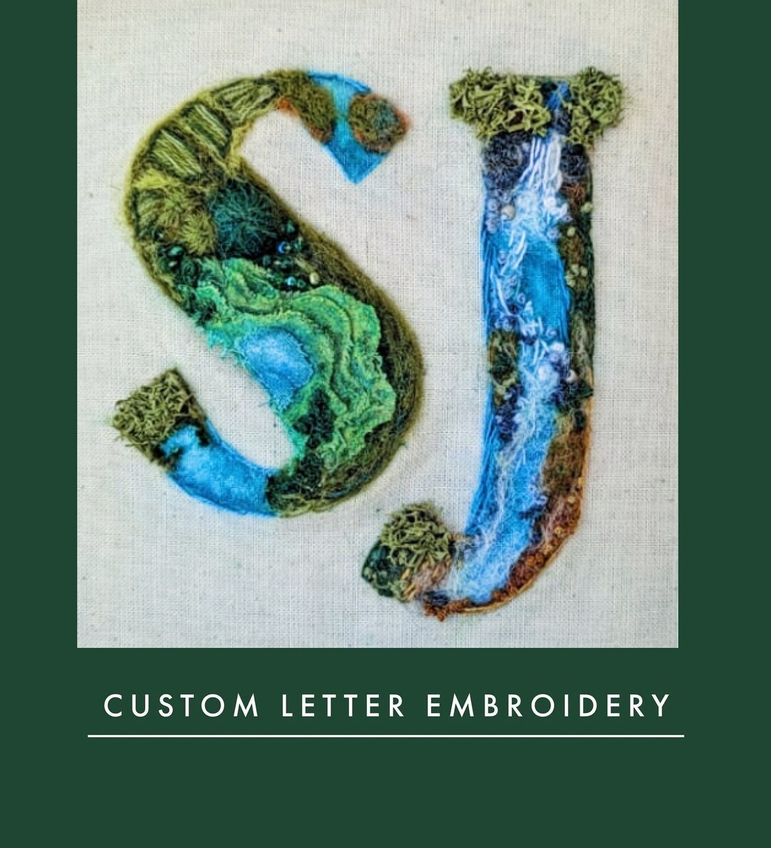 Custom 3D Landscape Letters Embroidery Fibre and Felting Art - Etsy