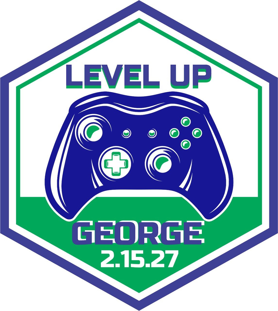 Video Game Controller Level up Bar and Bat Mitzvah Logo - Etsy
