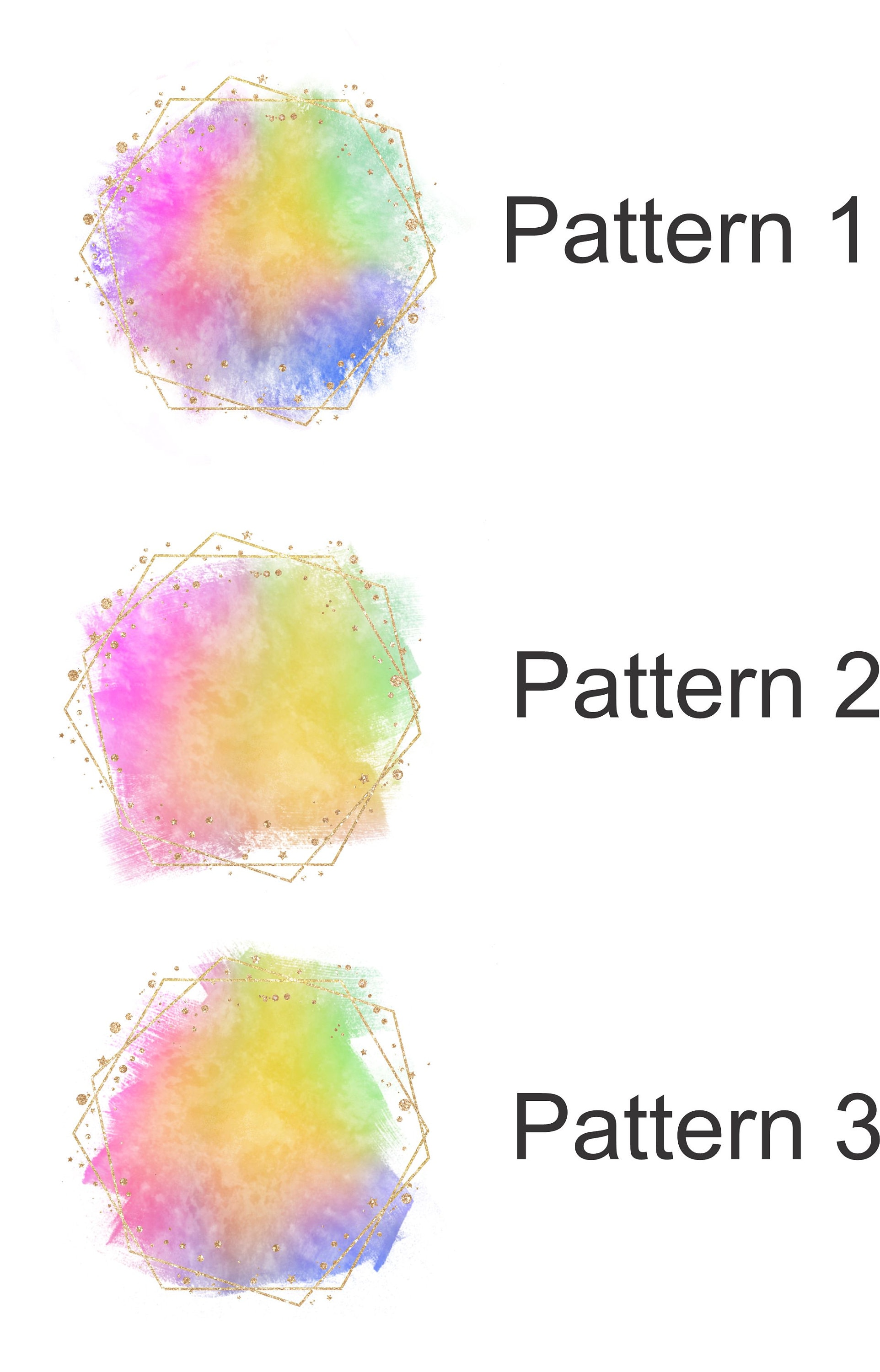 Rainbow Splash Watercolor Logo With Gold Accents for Bat Mitzvah - Etsy