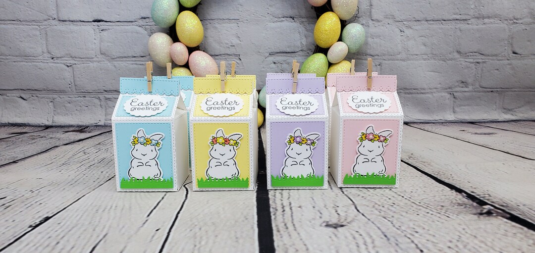 Easter Bunny Milk Carton Treat Boxes, Easter Favor Boxes, Easter Treat ...