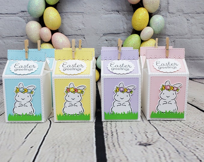 Easter Bunny Milk Carton Treat Boxes, Easter Favor Boxes, Easter Treat ...