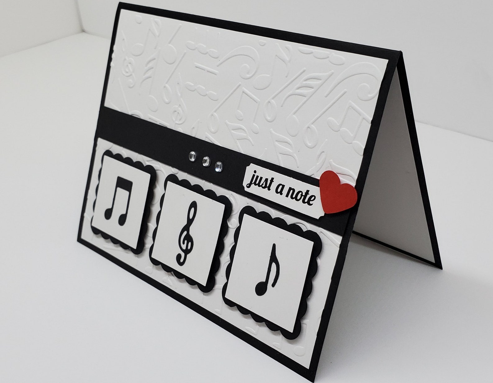 Just a Note Card Embossed Note Card Music Themed Note Card - Etsy