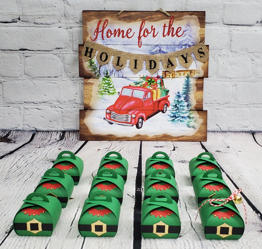 Christmas Elf Treat Box Christmas Gift Box Holiday Favor - Etsy