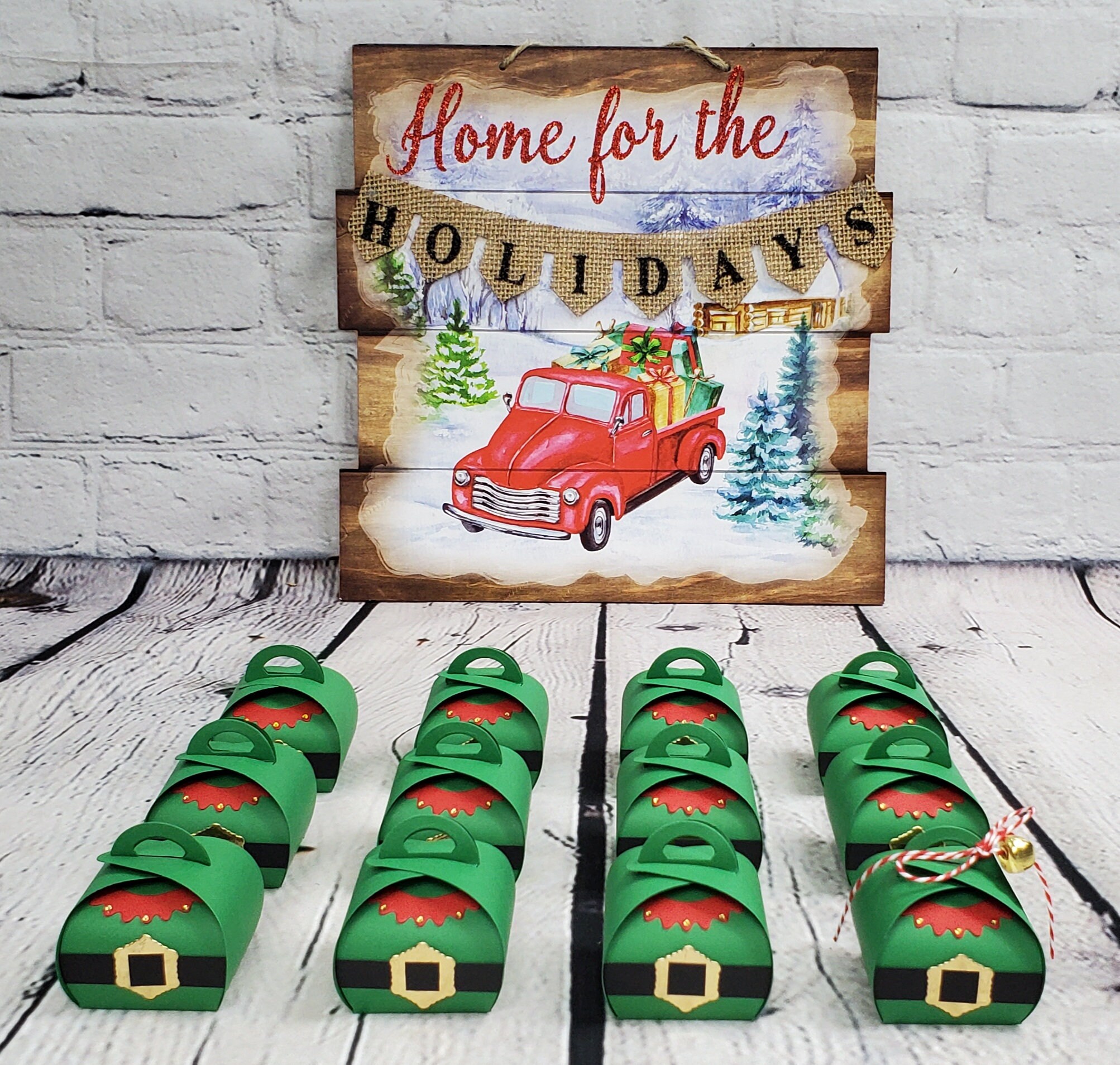 Christmas Elf Treat Box Christmas Gift Box Holiday Favor | Etsy