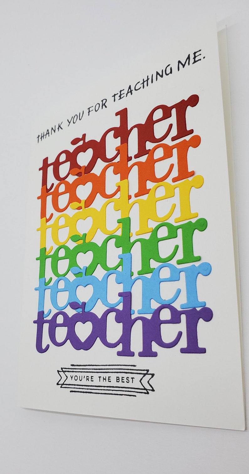 Thank You Rainbow Teacher Cardhandmade Teacher Appreciation - Etsy