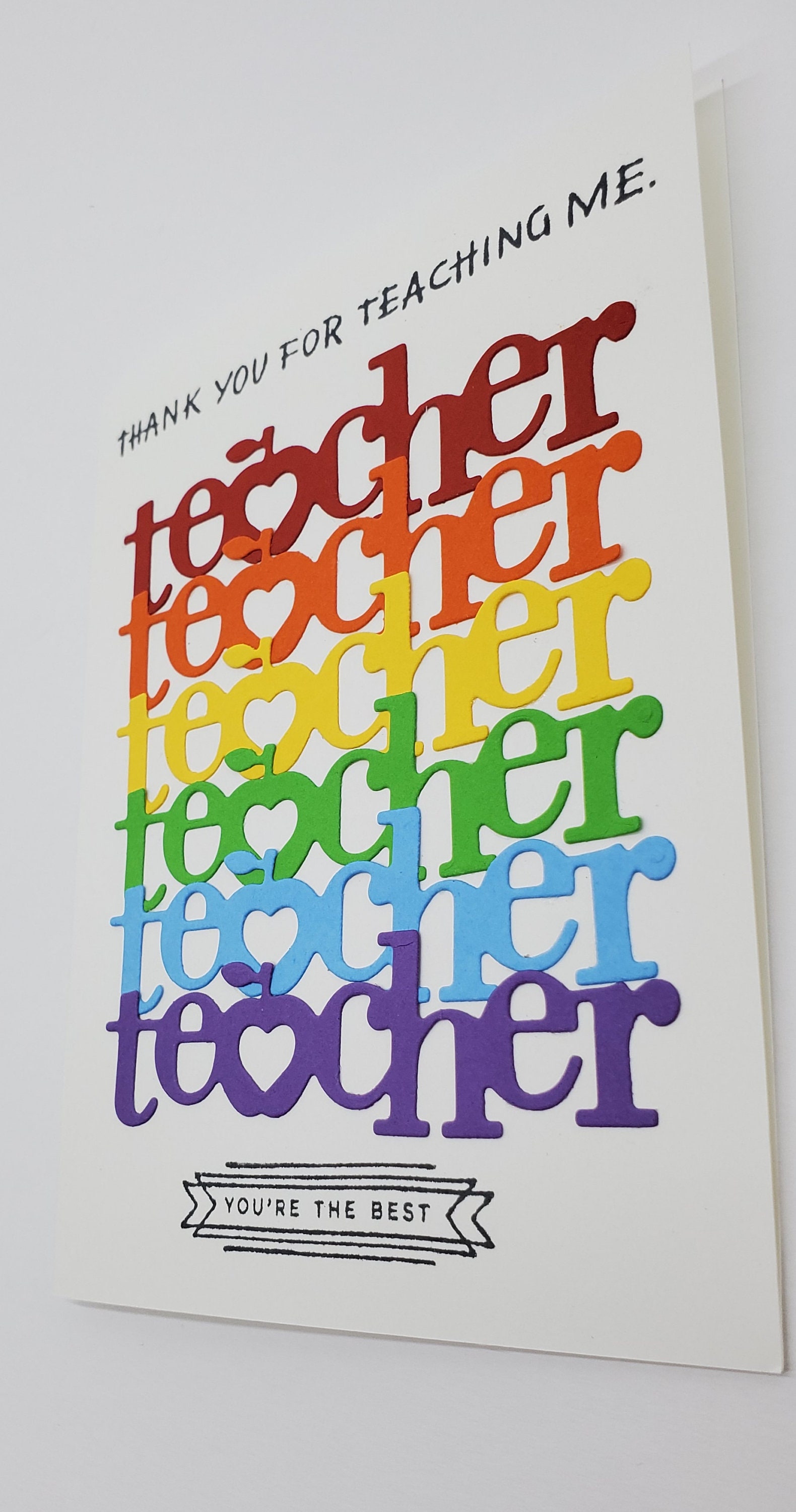 Thank you Rainbow Teacher CardHandmade Teacher Appreciation | Etsy