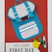 Back to School Backpack Card for Student or Teacher, 1st Day of School ...