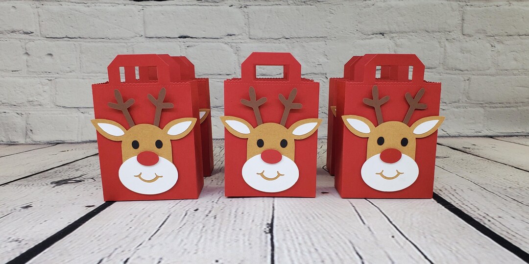 Christmas Reindeer Tote Bags/gift Card Holder, Reindeer Treat Bags ...