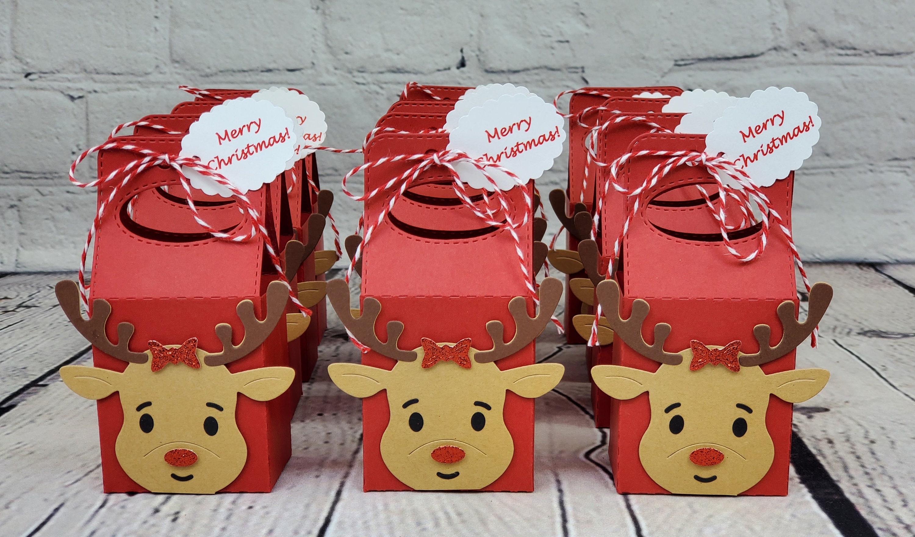 Christmas Reindeer Gable Treat Boxes, Reindeer Treat Boxes, Christmas ...