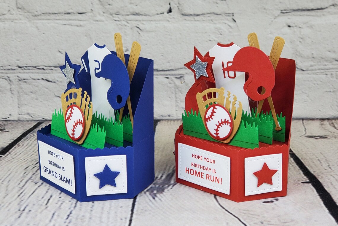 Baseball Pop-up Birthday Card, Baseball Gift Card Holder, Pop-up 3D ...