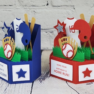 Baseball Pop-up Birthday Card, Baseball Gift Card Holder, Pop-up 3D ...