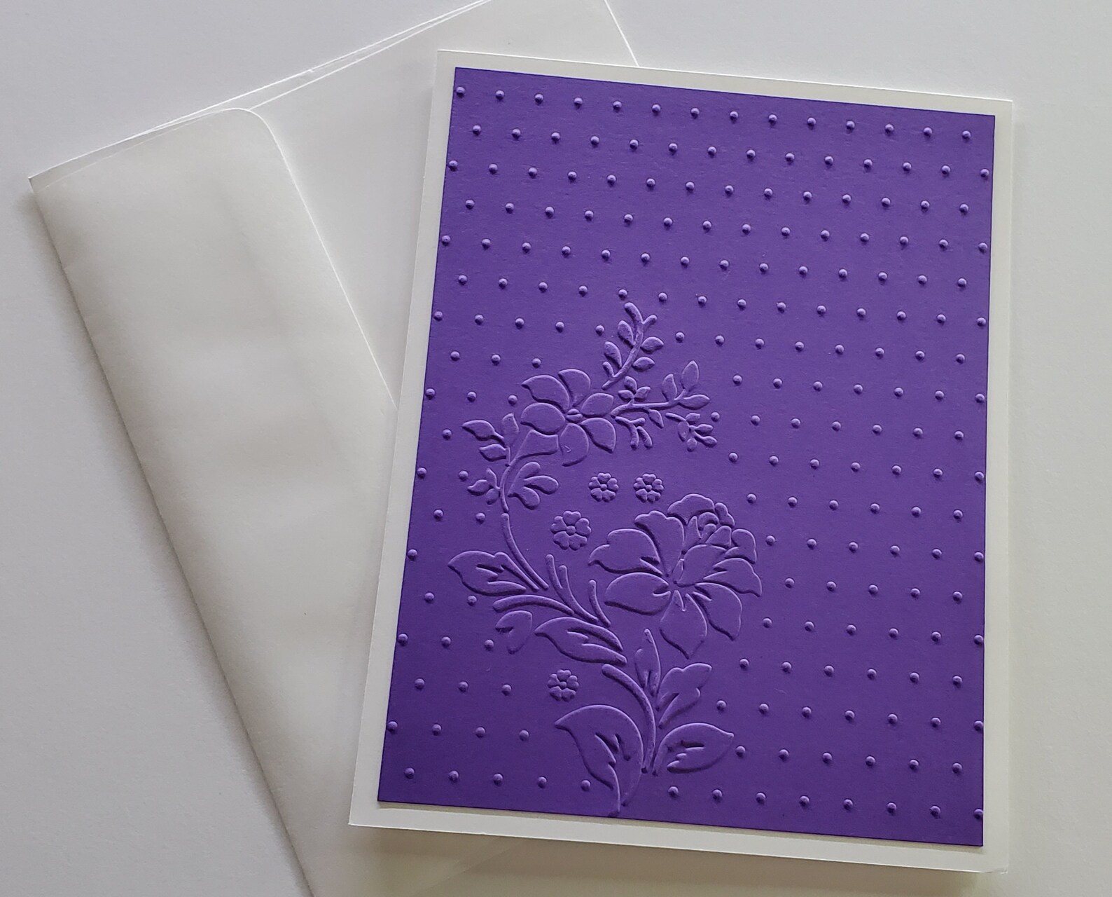 Set of 5 Flowers Embossed Cards in Shades of Purplethank You - Etsy