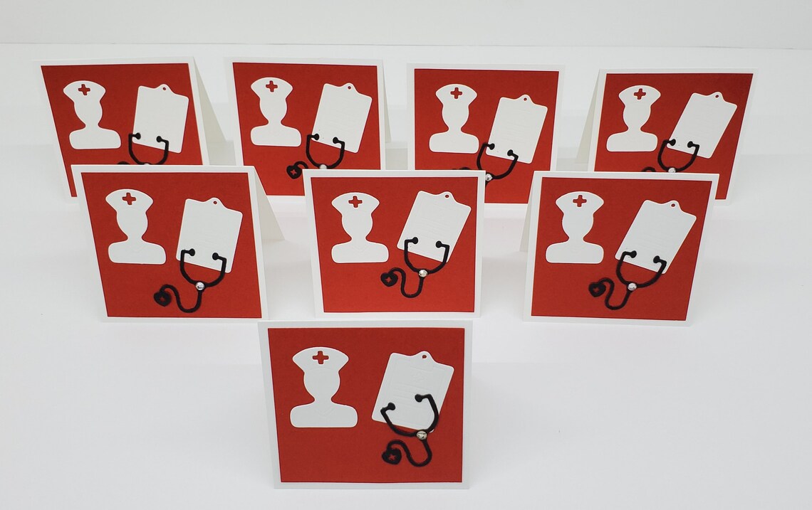 Doctor/nurses Handmade 3x3 Mini Cards Set of 8 Blank With - Etsy