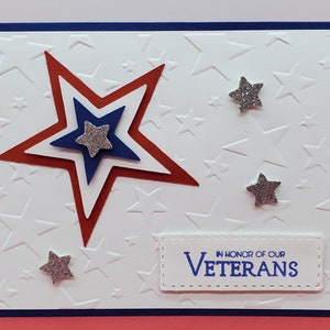 Memorial Day Handmade Card, Remembering Our Heroes, Red White and Blue ...