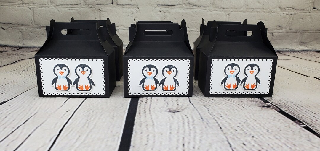 Penguin Gable Treat Boxes,penguin Party Favor,penguin Gift Boxes ...