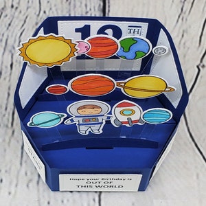 Outer Space Pop up Box Card, Pop up 3D Card, Planet Card, Astronaut Pop ...
