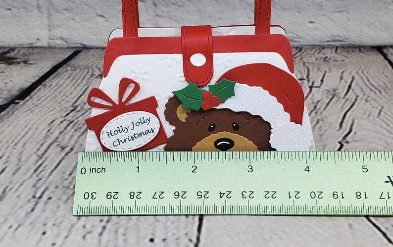 Peeking Santa Bear Paper Purse Gift Card Holder,paper Purse Gift Card ...