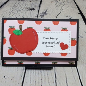Apple Teacher Gift Card Holder Pink, Teacher Appreciation Gift Card ...