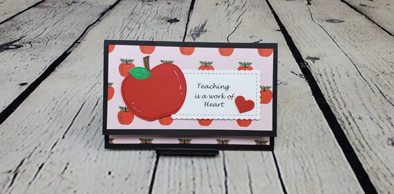 Apple Teacher Gift Card Holder Pink Teacher Appreciation Gift | Etsy